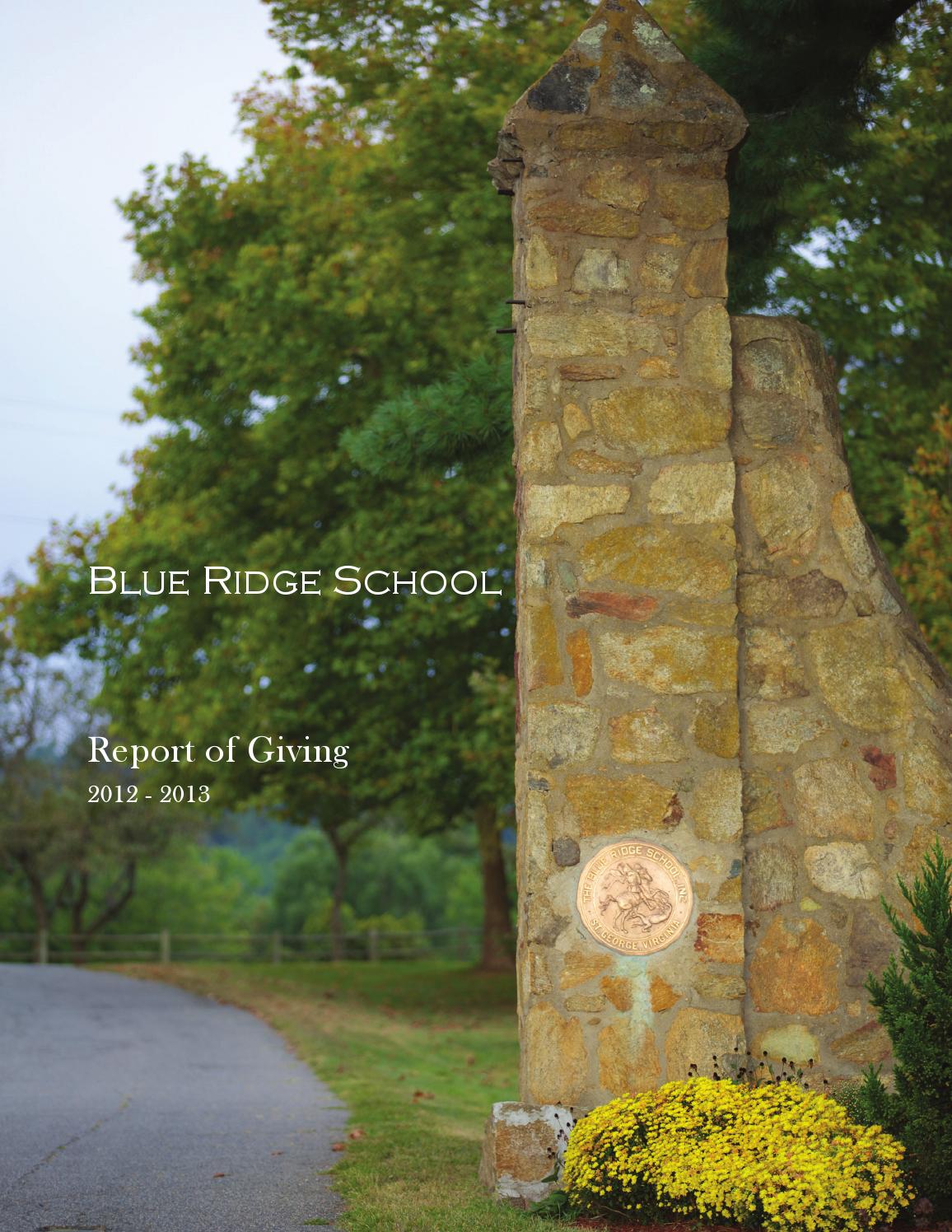 Blue Ridge School Report 2012 2013 by Blue Ridge School - Issuu