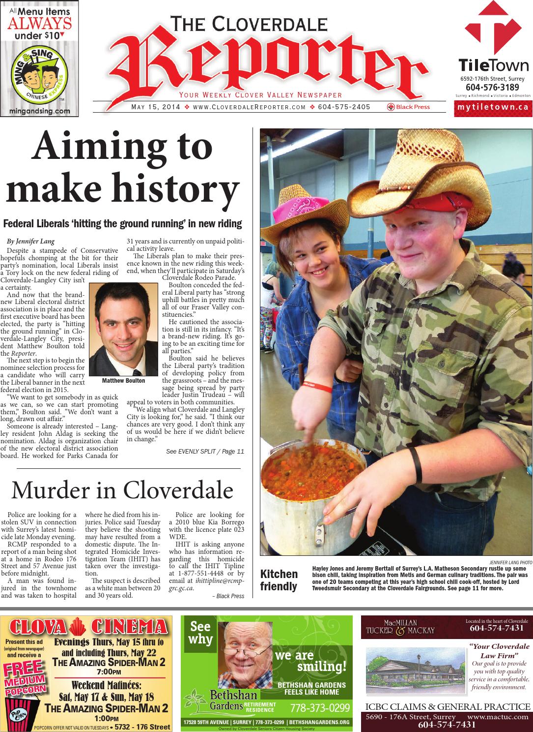 Cloverdale Reporter, May 15, 2014 by Black Press Media Group - Issuu