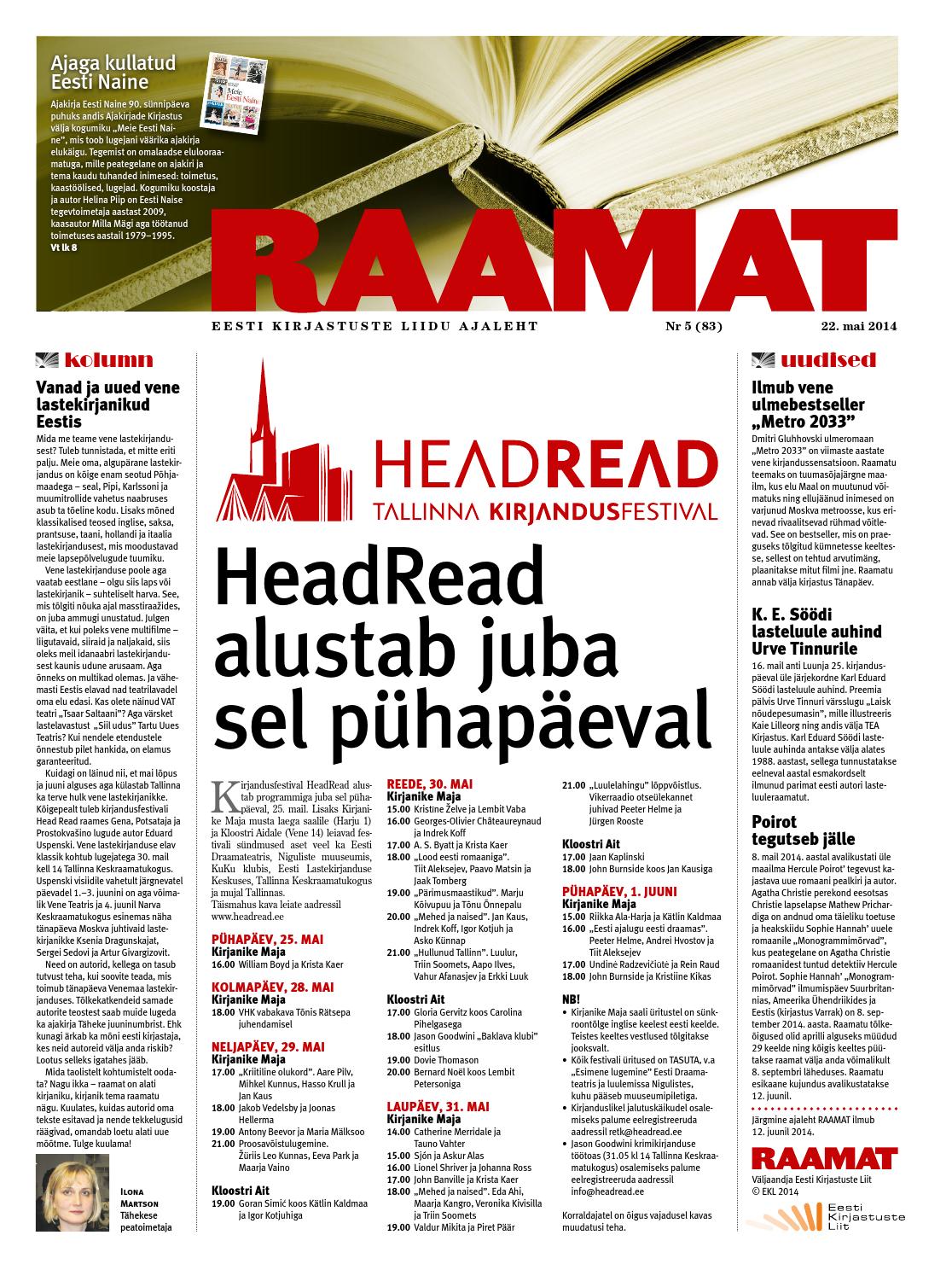 Ajaleht Raamat (mai 2014) by Kaidi Urmet - Issuu
