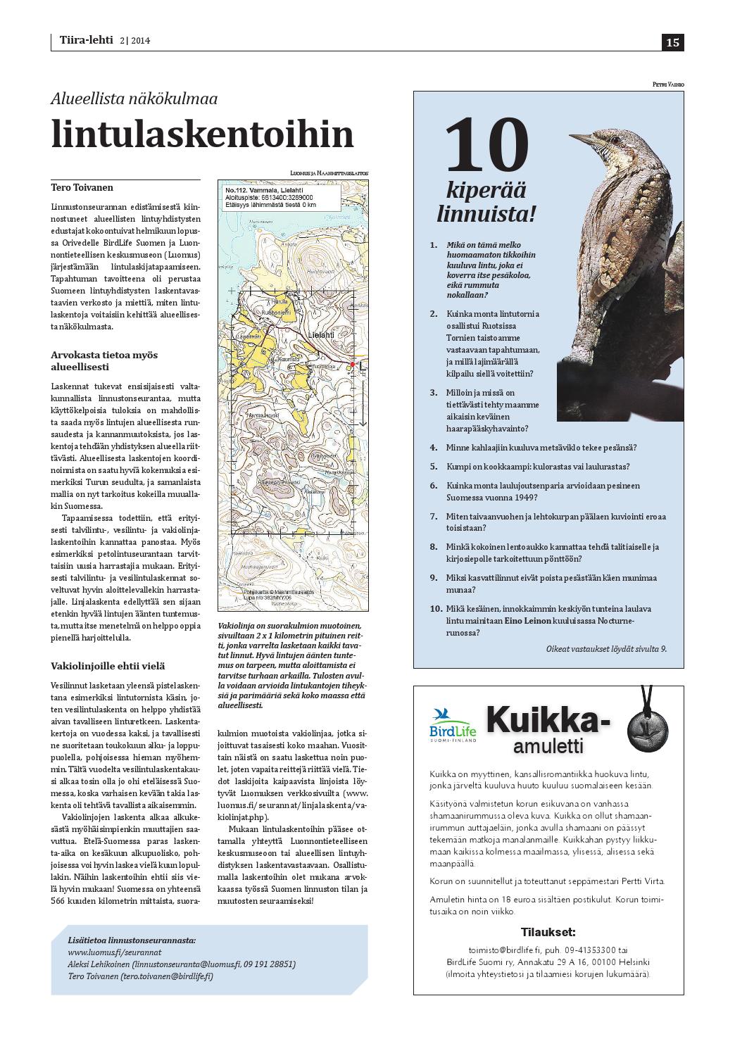 Tiira 2/2014 by BirdLife Suomi - Issuu
