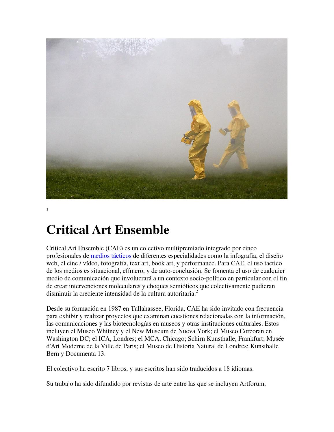 Critical Art Ensemble by Ala Plastica - Issuu