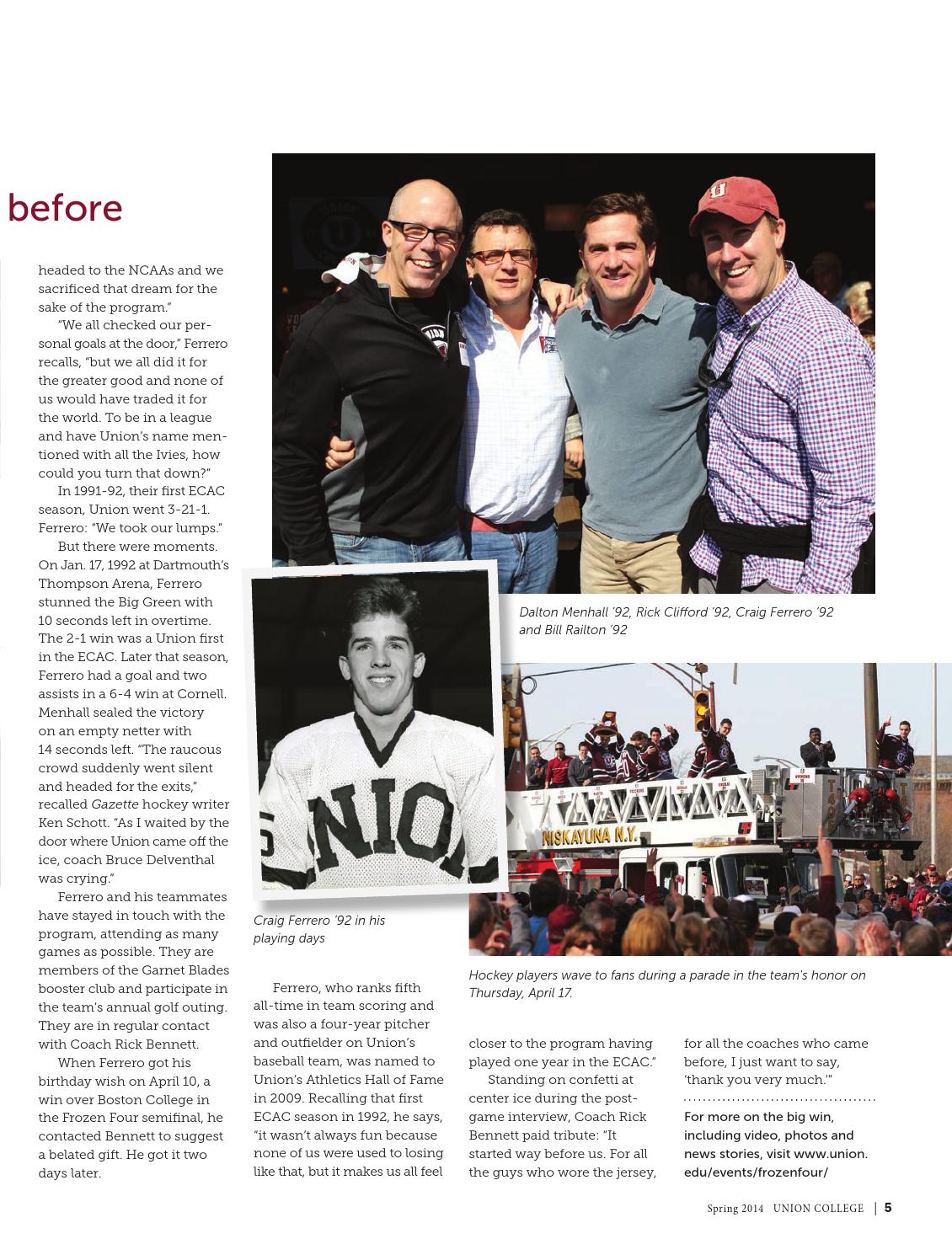Union College Magazine Spring 2014 by Union College - Issuu