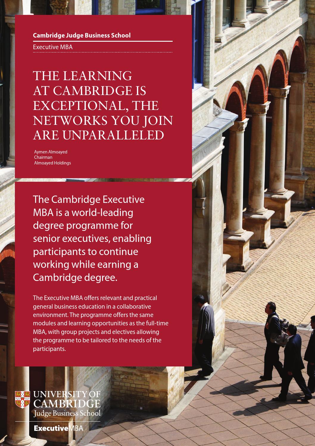 CJBS Executive MBA flyer by Cambridge Judge Business School - Issuu