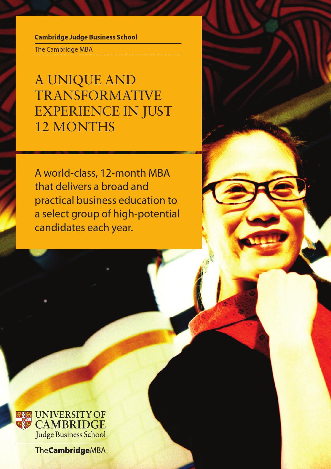 CJBS MBA flyer by Cambridge Judge Business School - Issuu