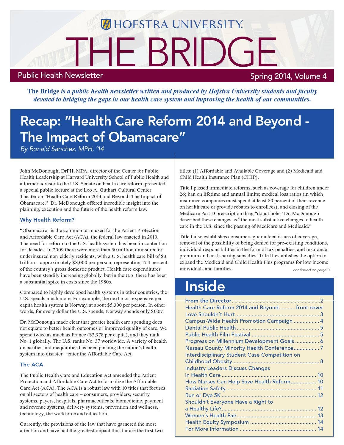 The Bridge - Spring 2014 by Hofstra University - Issuu