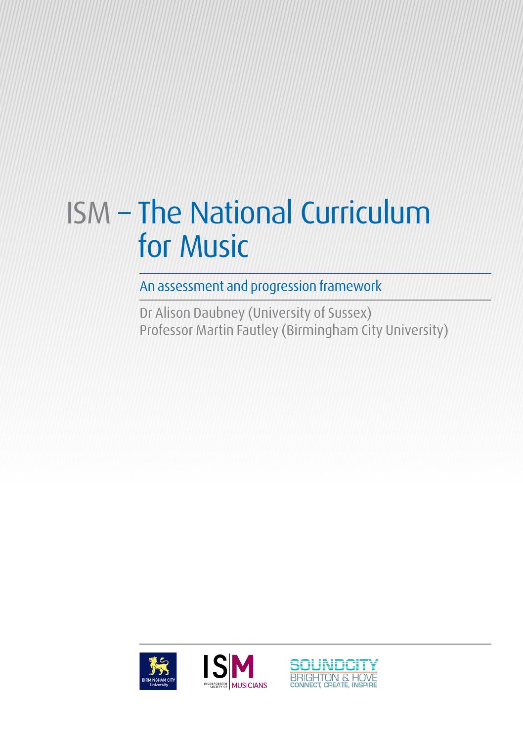 ISM - the national curriculum for music by ISM Musicians - Issuu