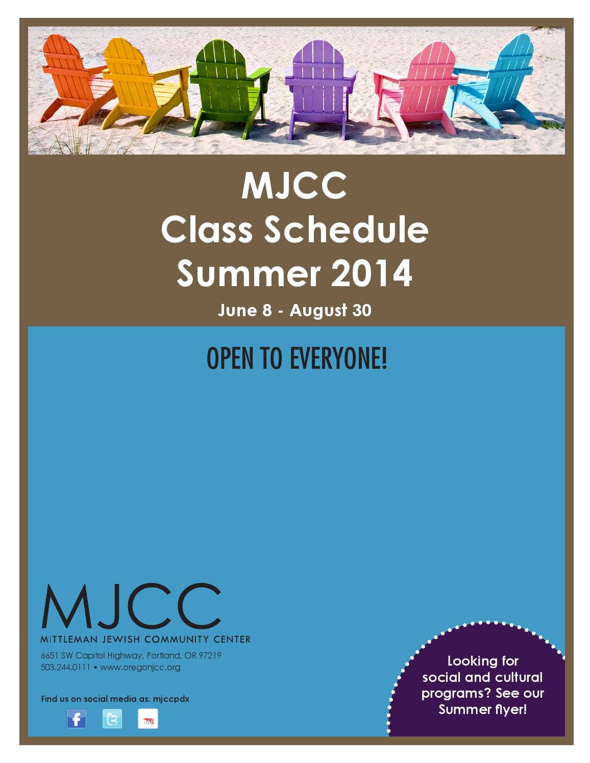 MJCC Summer Class Schedule 2014 by Becky Hornsten - Issuu