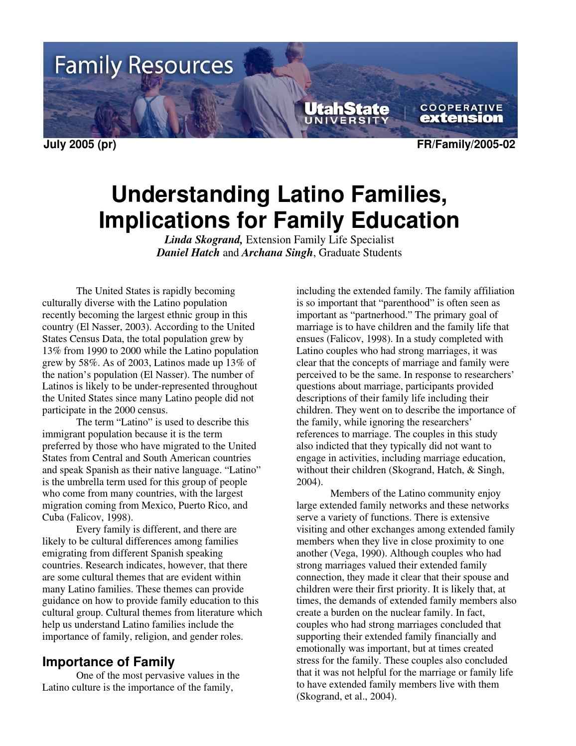 Understanding Latino Families, Implications For Family Education by ...