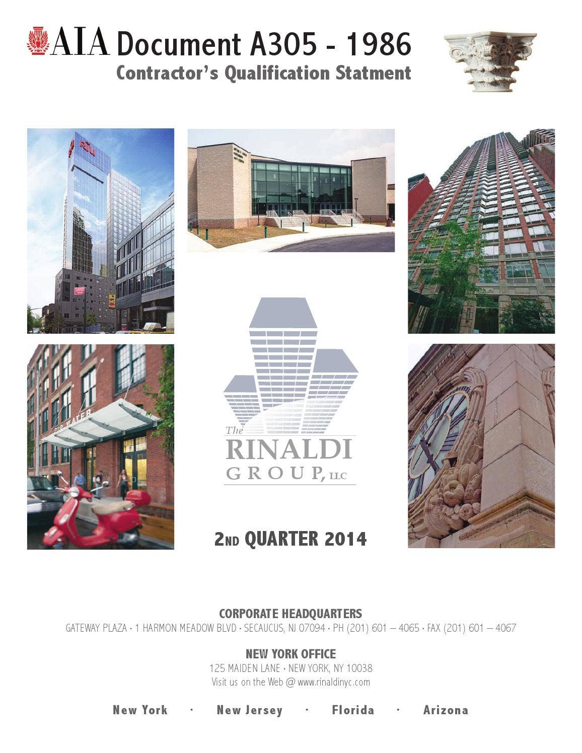 AIA-305 Contractor's Qualification Statement 2nd Quarter 2014 by The ...