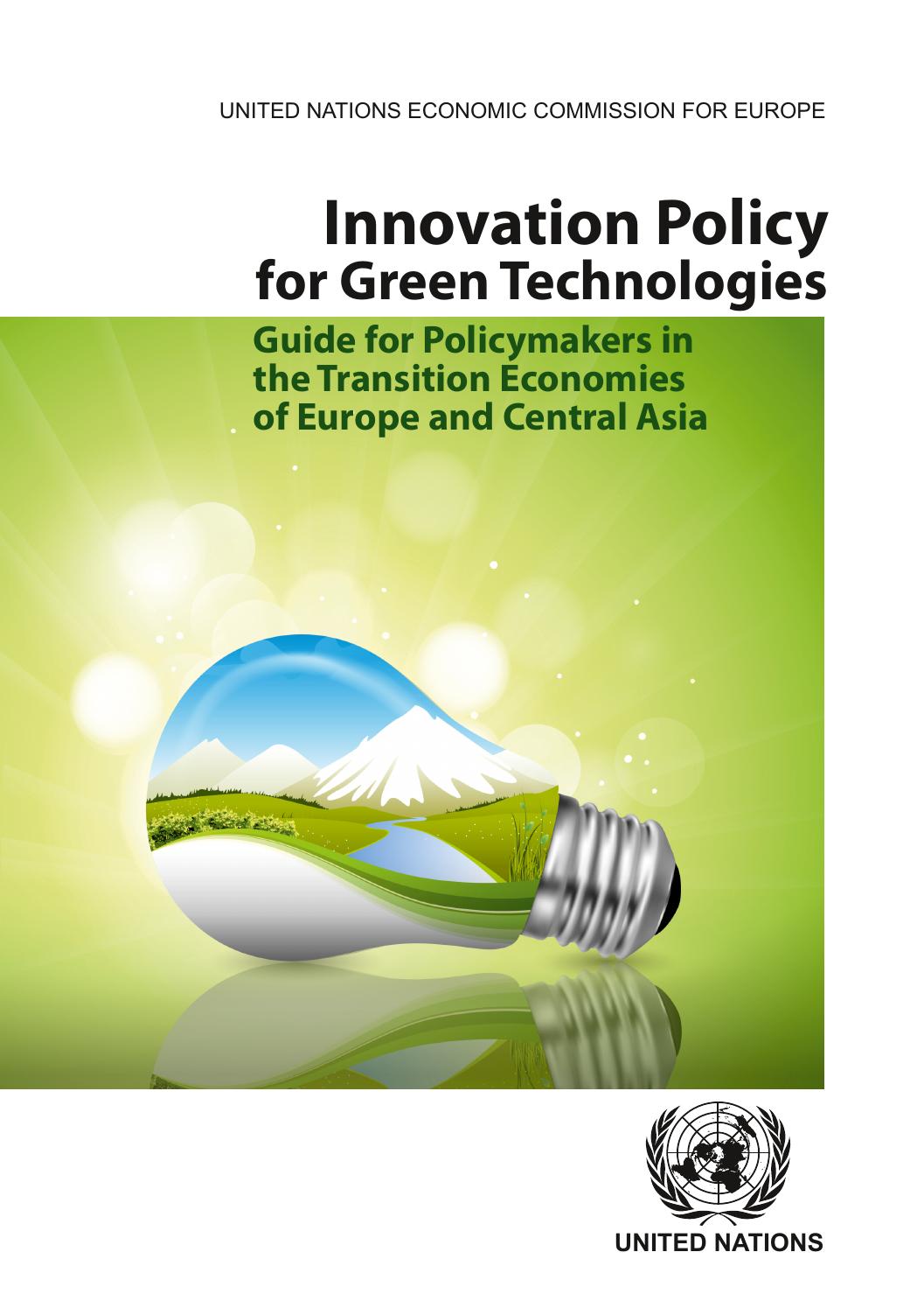 Innovation Policy for Green Technologies: Guide for Policymakers by ...
