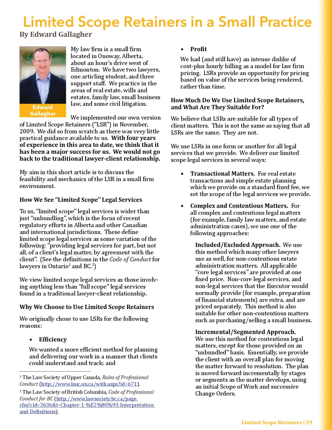 Limited Scope Retainers by Canadian Bar Association, Alberta Branch - Issuu