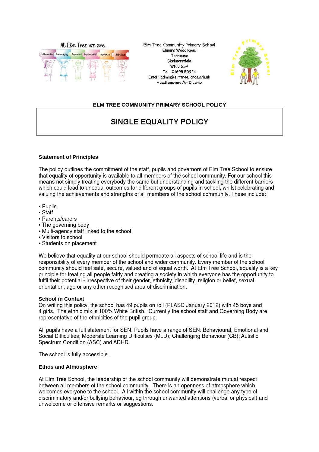 Elm Tree Single Equality Policy by Schudio - Issuu