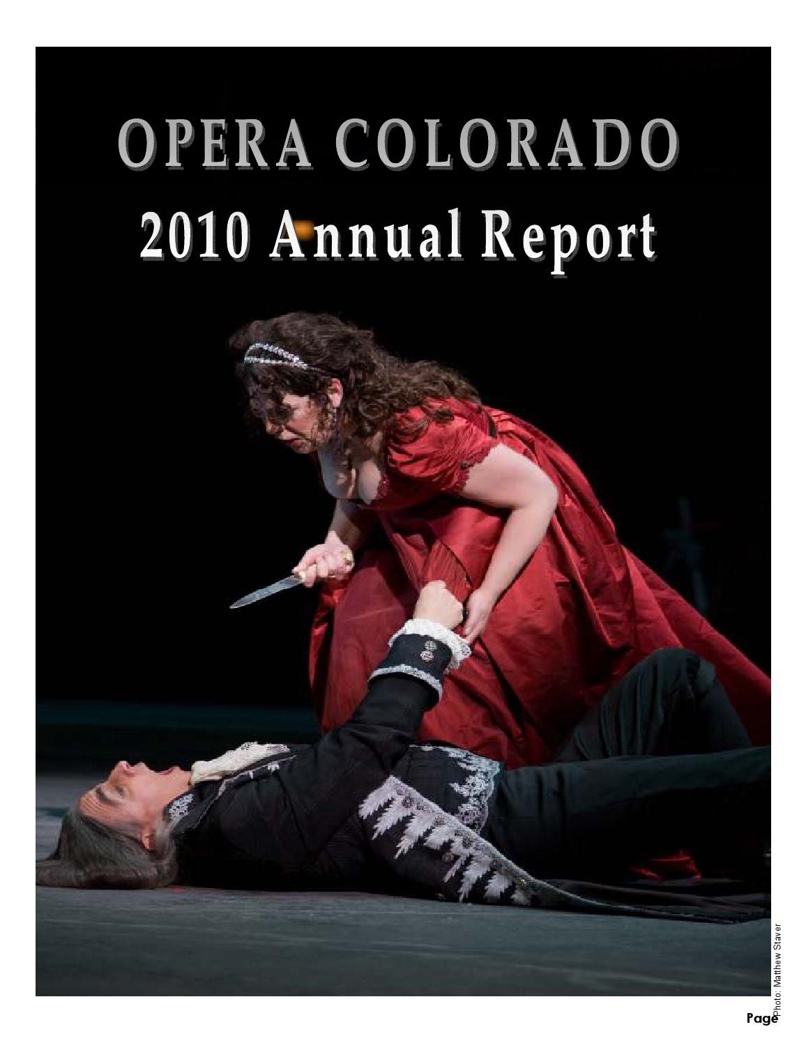 Annual Report 2010 by Opera Colorado - Issuu