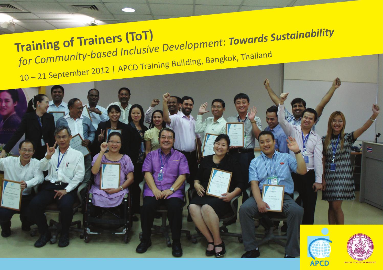 Training of Trainers for Community-based Inclusive Development: Towards ...