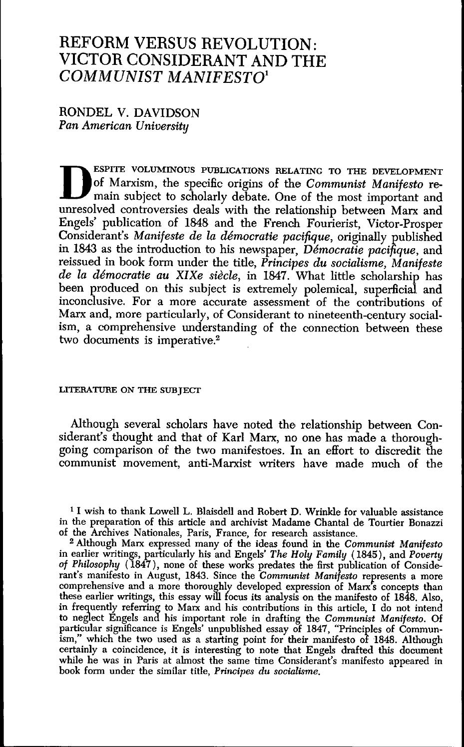 Rondel V. Davidson - Reform Versus Revolution by derosnec - Issuu