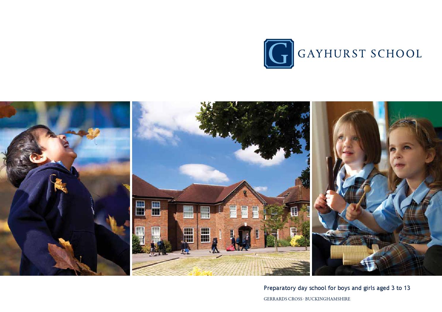 Gayhurst School Prospectus by eBrochure - Issuu