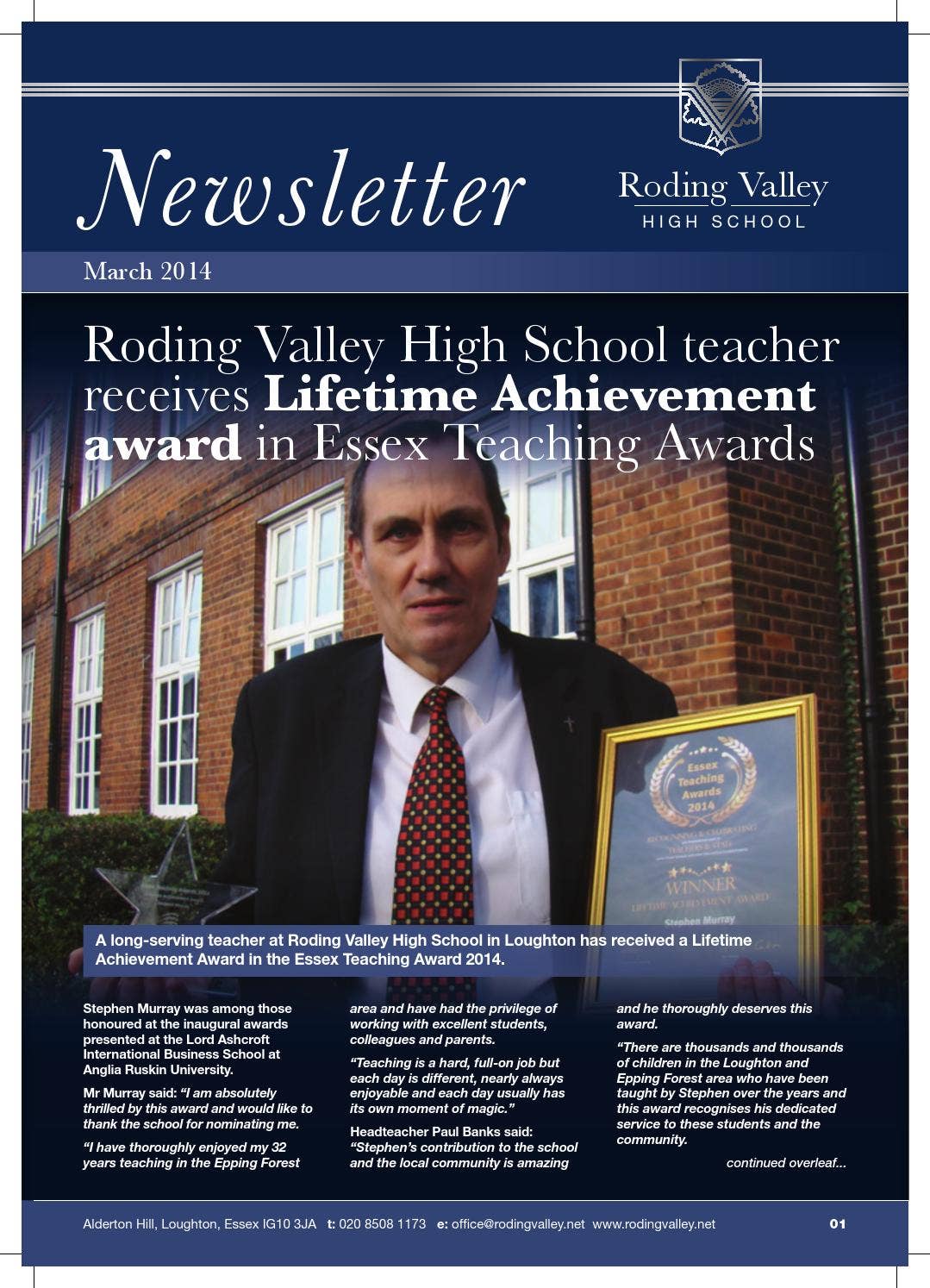 Roding Valley High School Newsletter March 2014 by Roding Valley High ...