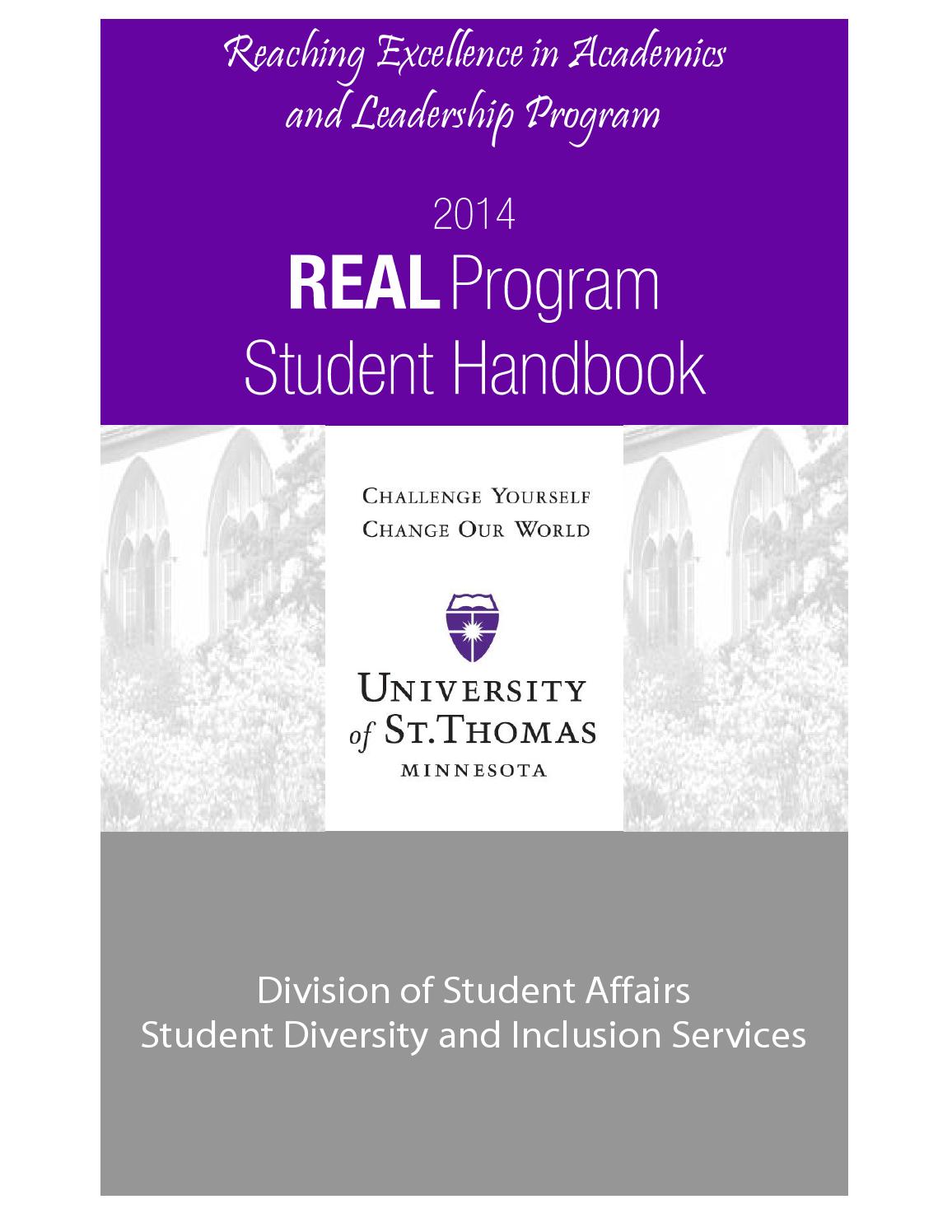 2014 REAL Program Student Handbook by Student Diversity & Inclusion ...