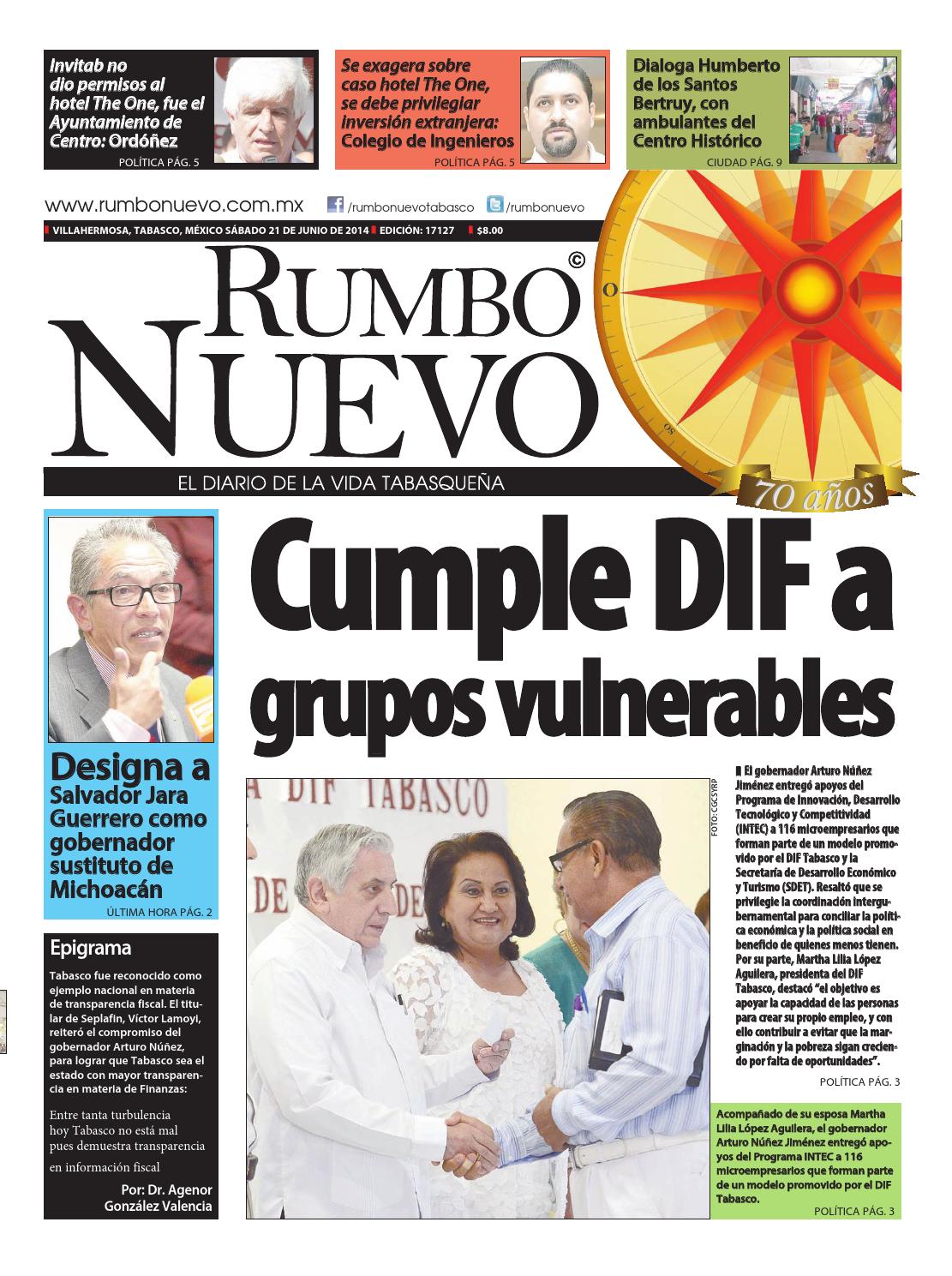 Rumbo Nuevo Sábado 21 de junio de 2014 by Grupo Rumbo Nuevo - Issuu