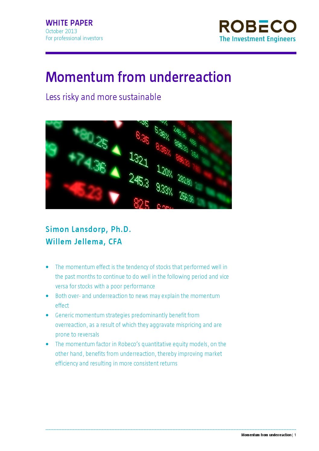 Momentum from underreaction by Robeco - Issuu