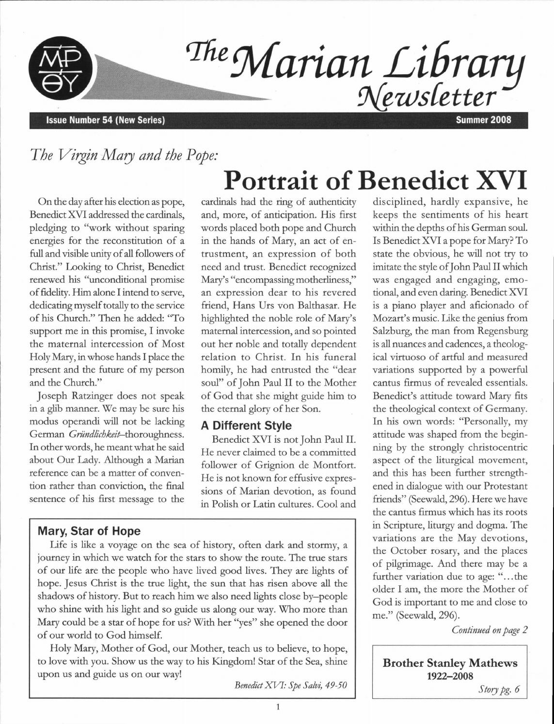 The Marian Library Newsletter by eCommons - Issuu