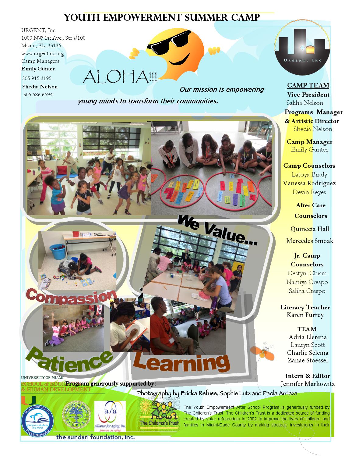 Yes camp newsletter week 1 by URGENT, Inc - Issuu