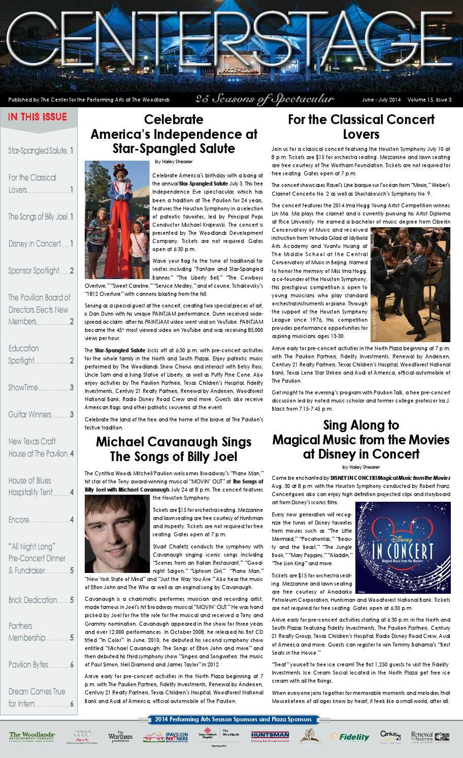 CenterStage Newsletter Issue 3 2014 by The Cynthia Woods Mitchell ...
