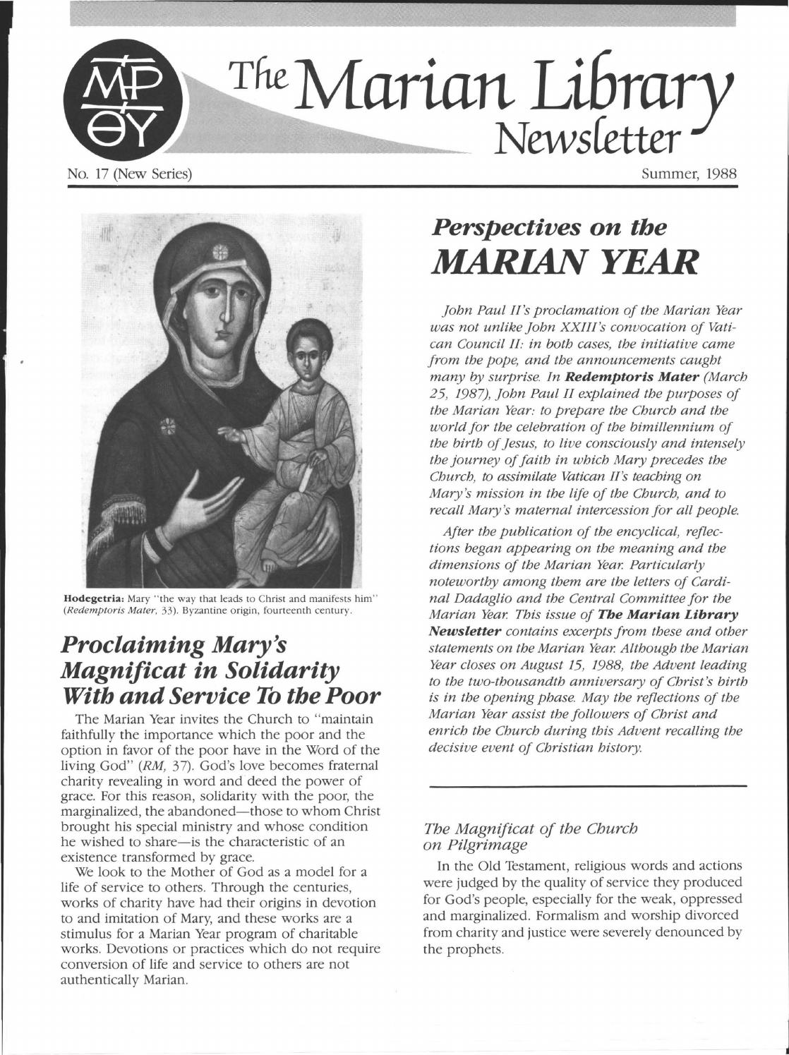 The Marian Library Newsletter by eCommons - Issuu
