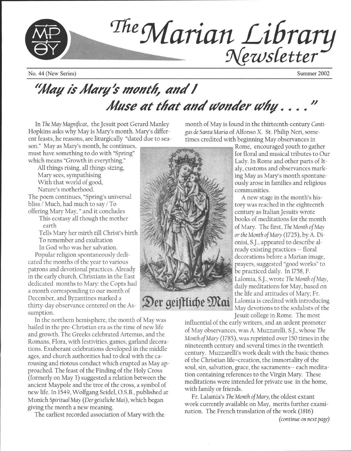 The Marian Library Newsletter by eCommons - Issuu