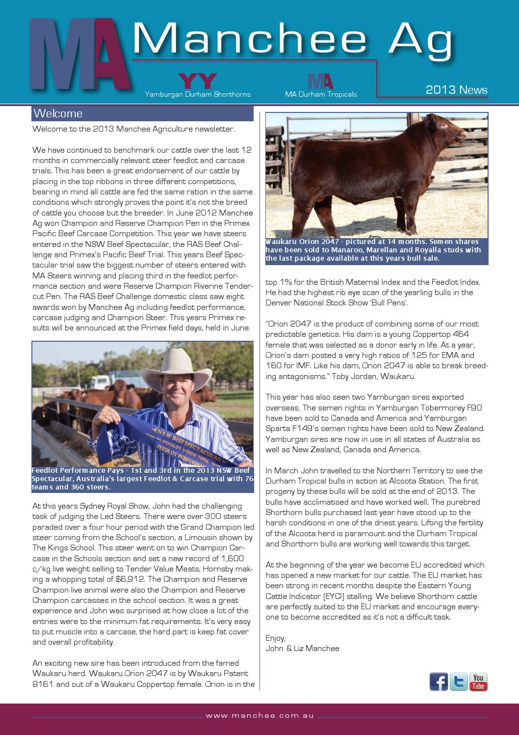 2013 Manchee Ag Newsletter by Manchee Agriculture - Issuu