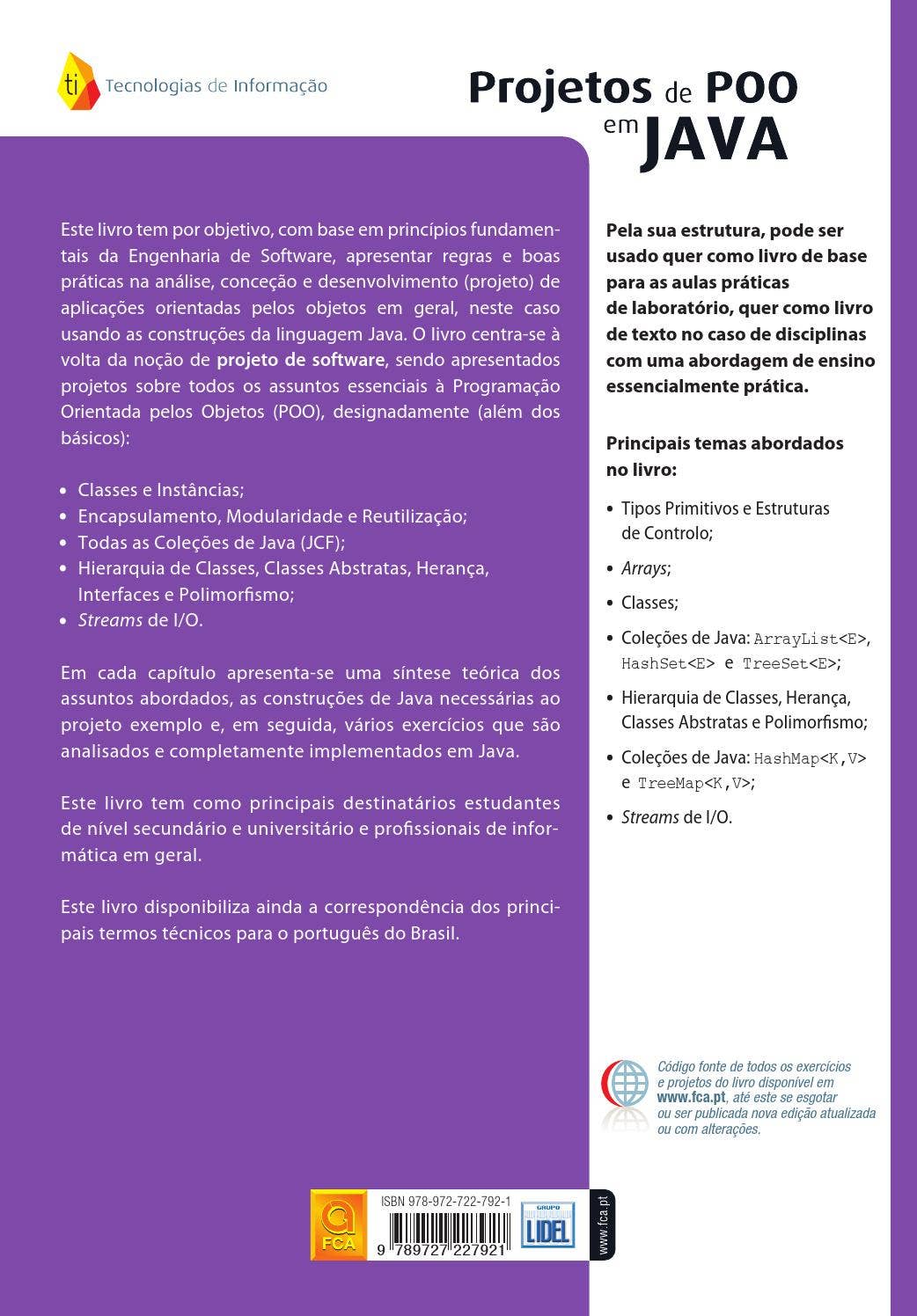 Projetos de POO em JAVA by Grupo Lidel - Issuu