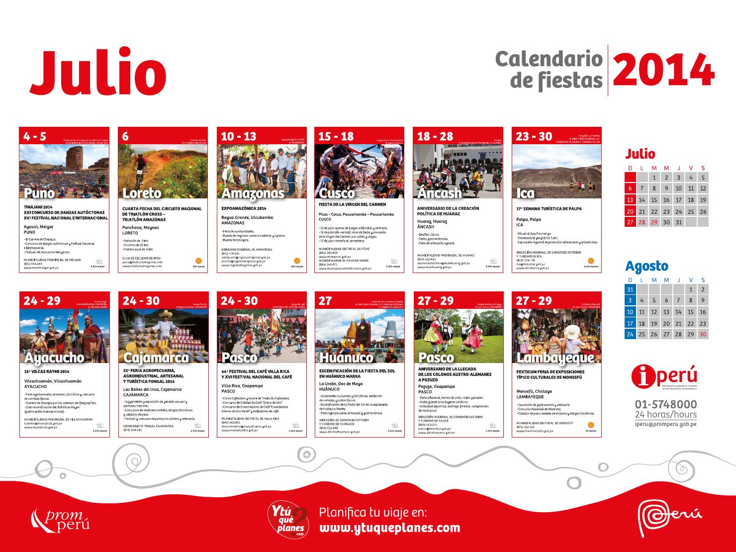 Calendario de Festividades Julio by Visit Peru - Issuu