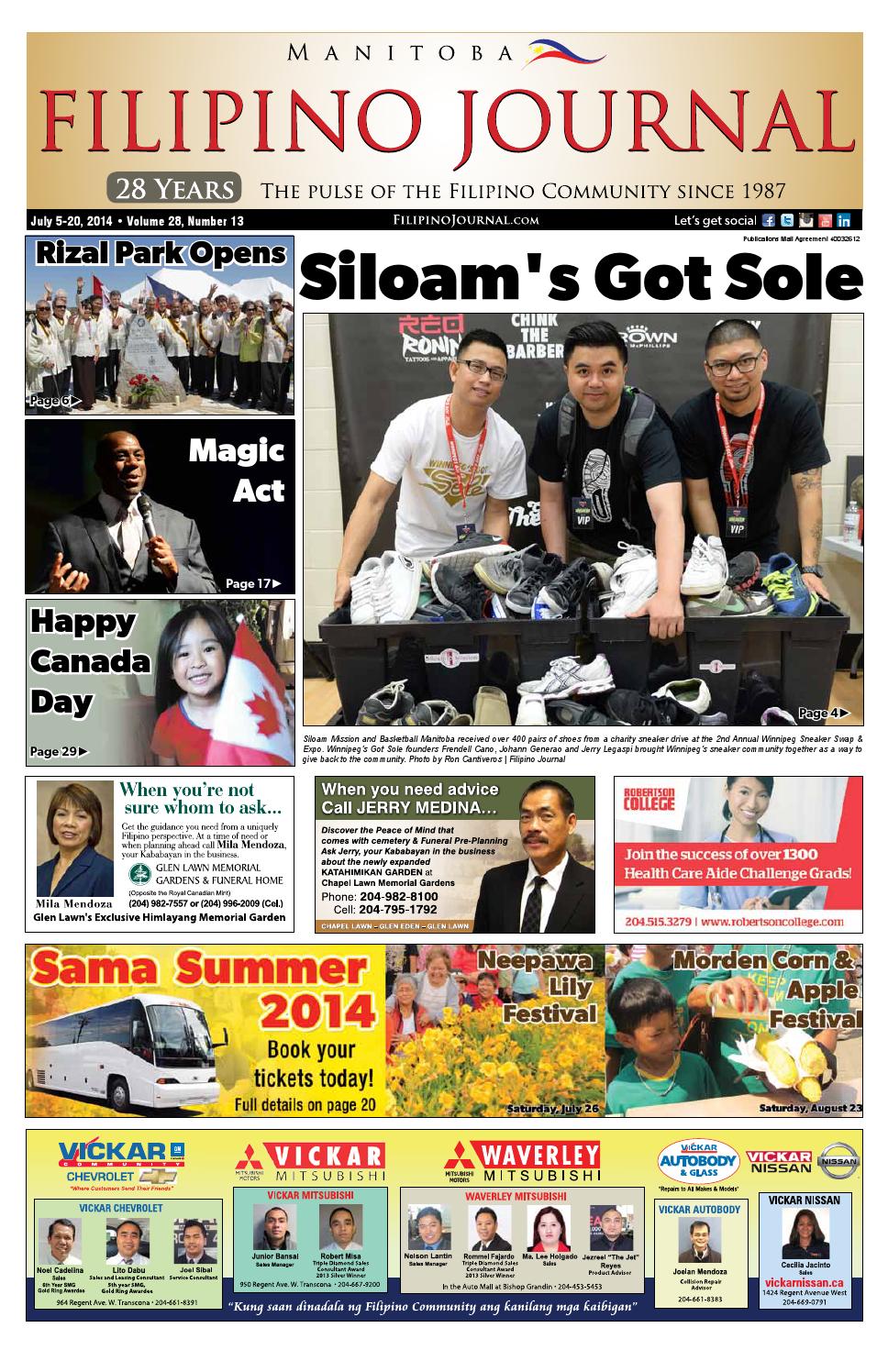 Filipino Journal Manitoba Edition July 05 - 20, 2014 by Filipino ...