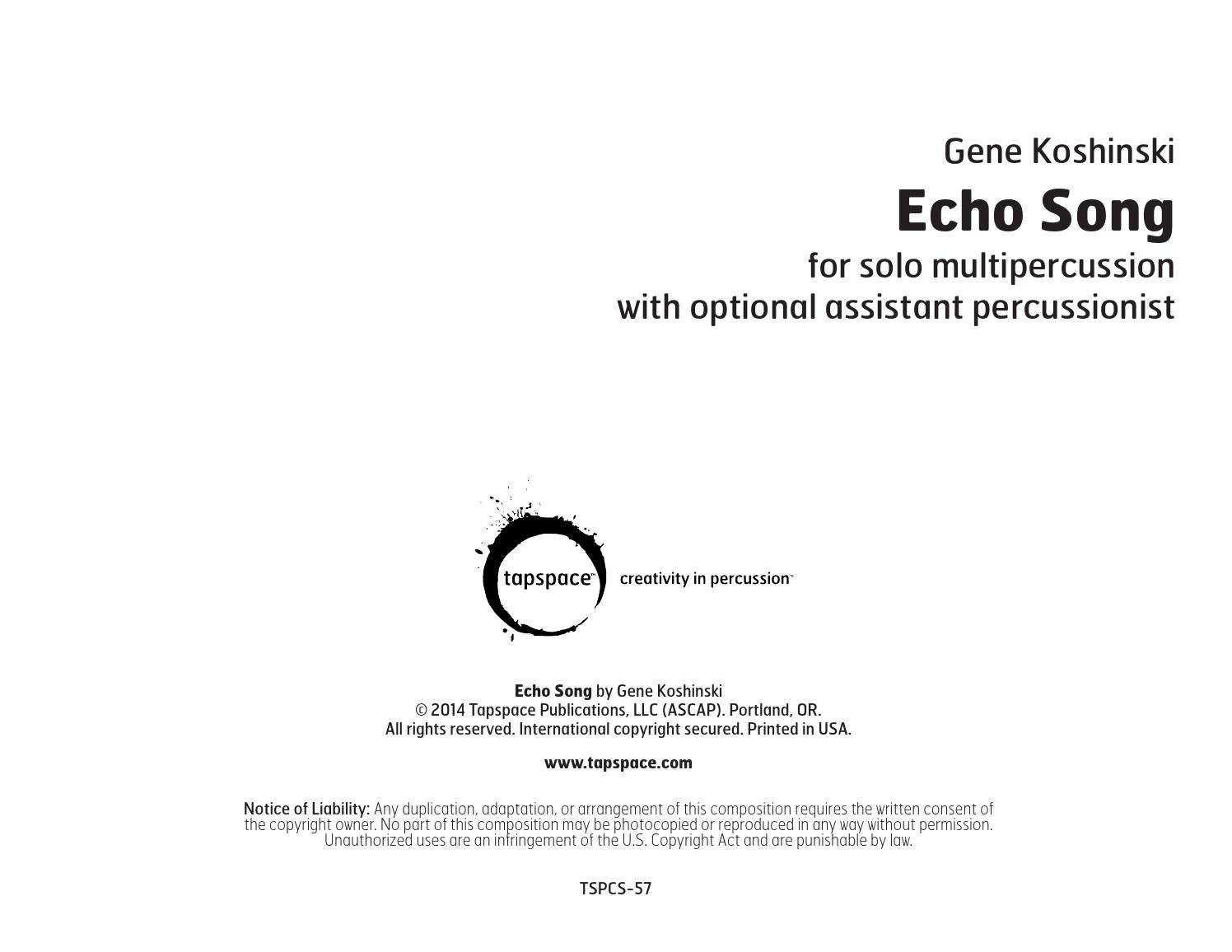 Echo Song sample by Tapspace - Issuu