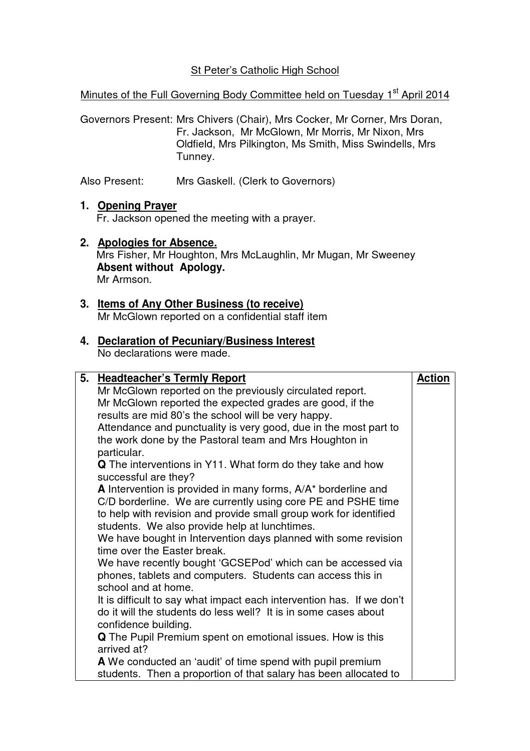 Full Governors' Meeting Minutes - 01/04/2014 by Schudio - Issuu