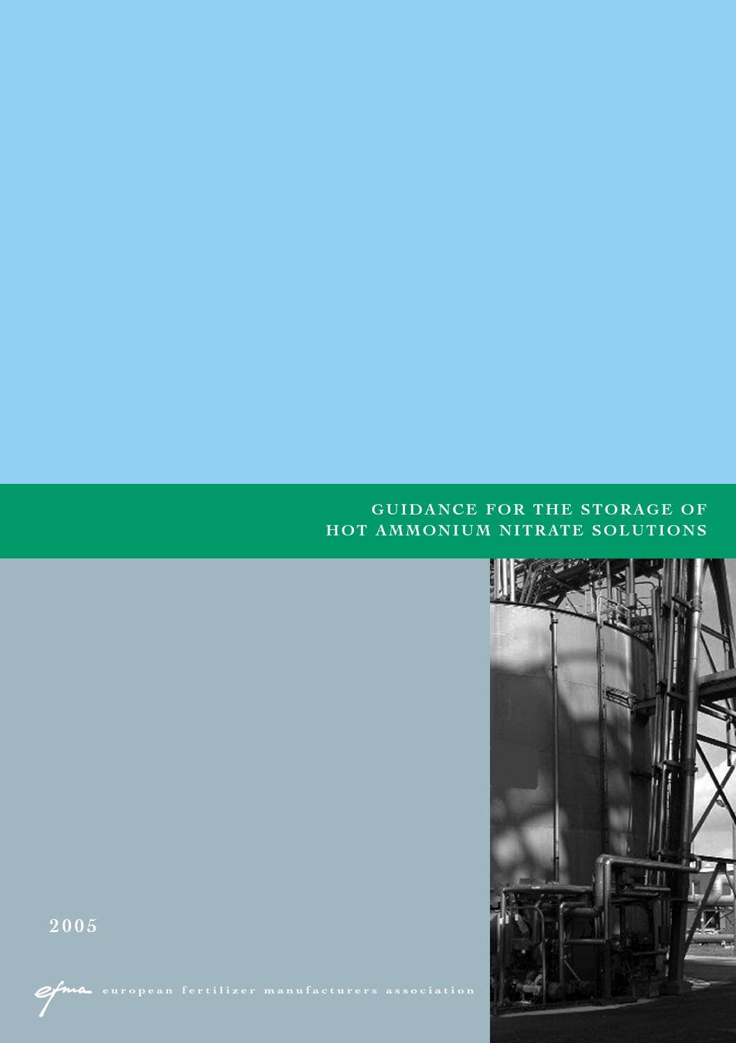 Storage of hot ammonium nitrate solutions by Fertilizers Europe - Issuu