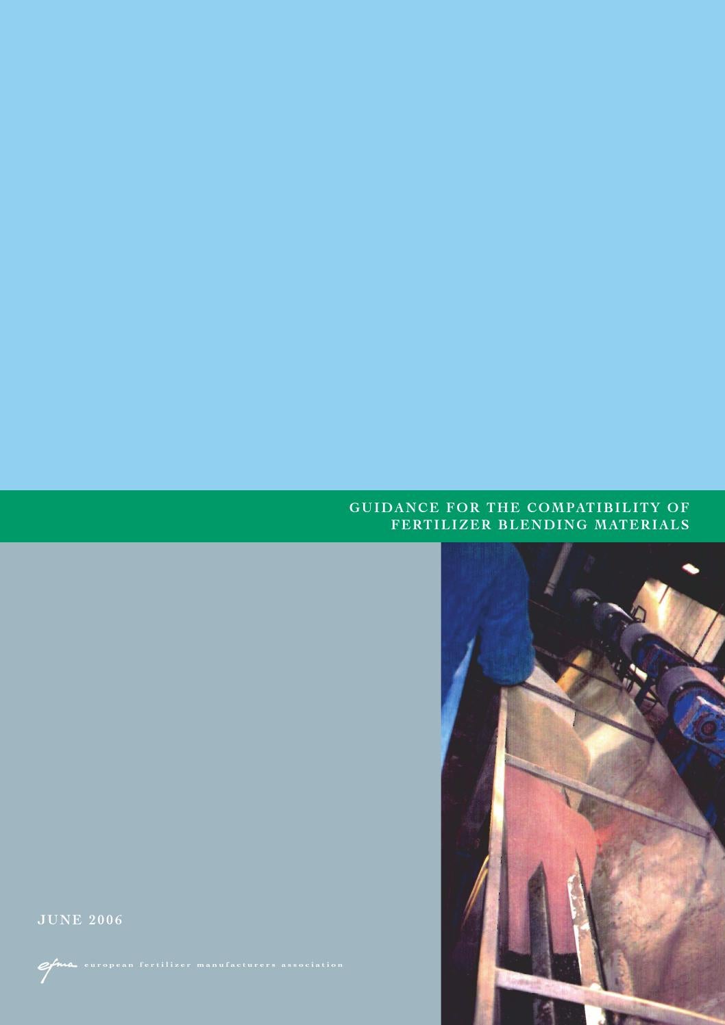 Guidance for the compatibility of fertilizer blending material by ...