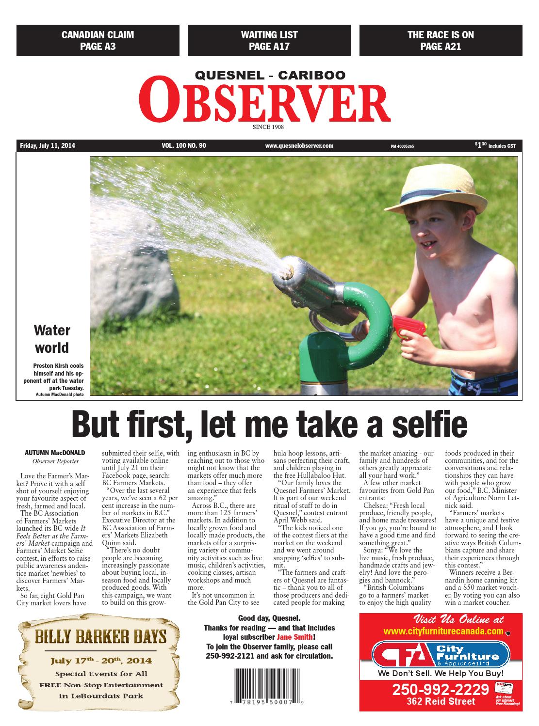 Quesnel Cariboo Observer, July 11, 2014 by Black Press Media Group - Issuu