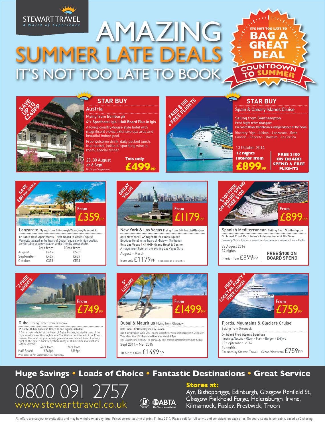 Stewart Travel Full Page 120714 Late Deals by Stewart Travel Group - Issuu