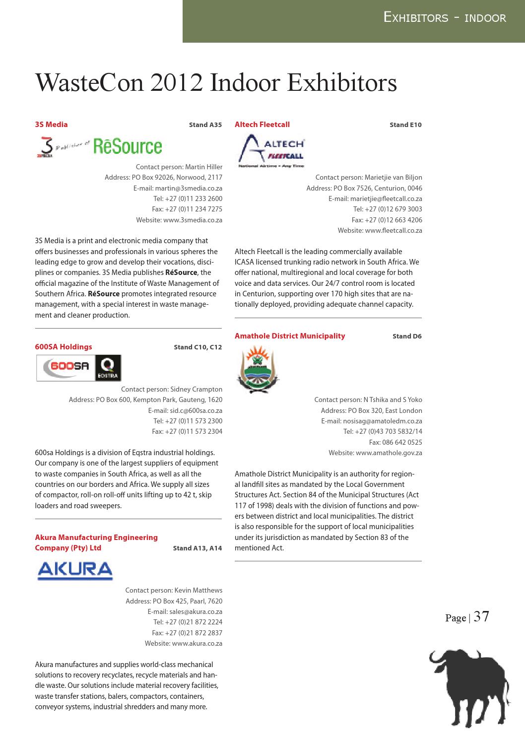 WASTECON 2012 21st Waste Management Conference & Exhibition by 3S Media ...