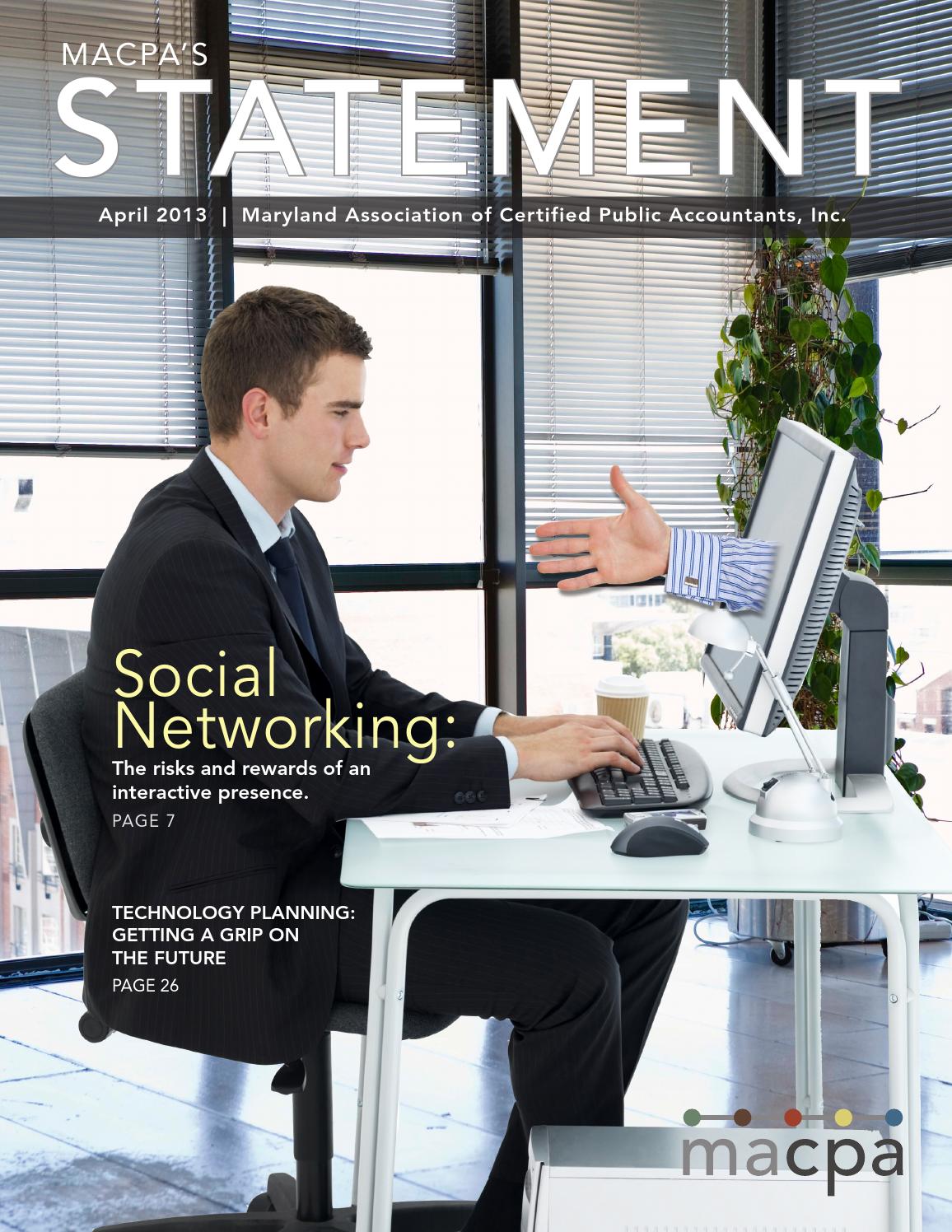 MACPA Statement // April 2013 by Maryland Association of CPAs - MACPA ...