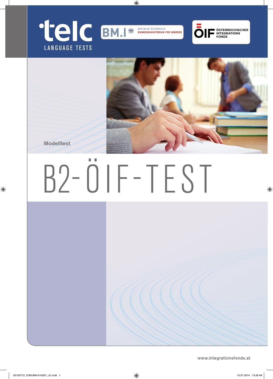 B2 öif modelltest by Österreichischer Integrationsfonds - Issuu