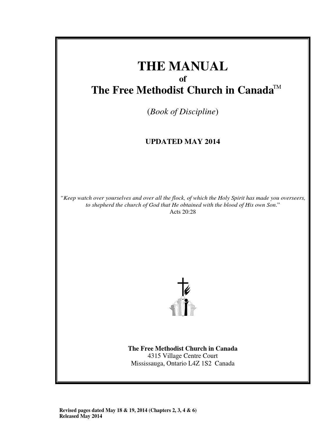 The manual of the free methodist church in canada may 2014 by Free ...