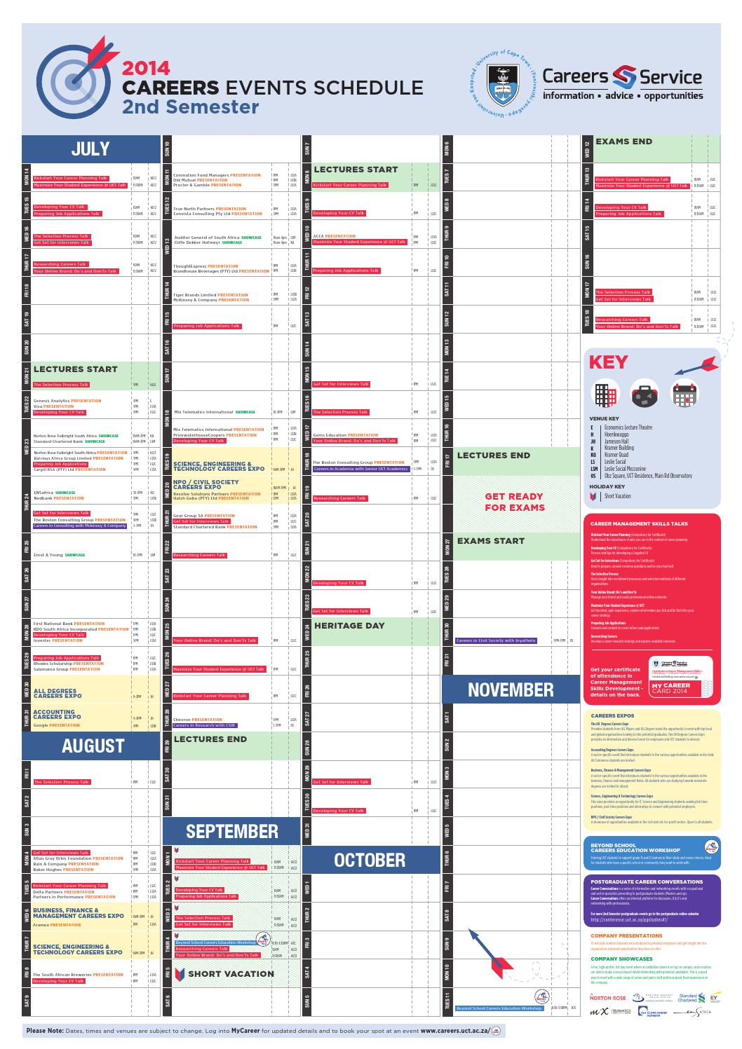 UCT Careers Service Semester Planner II 2014 by UCT Careers - Issuu