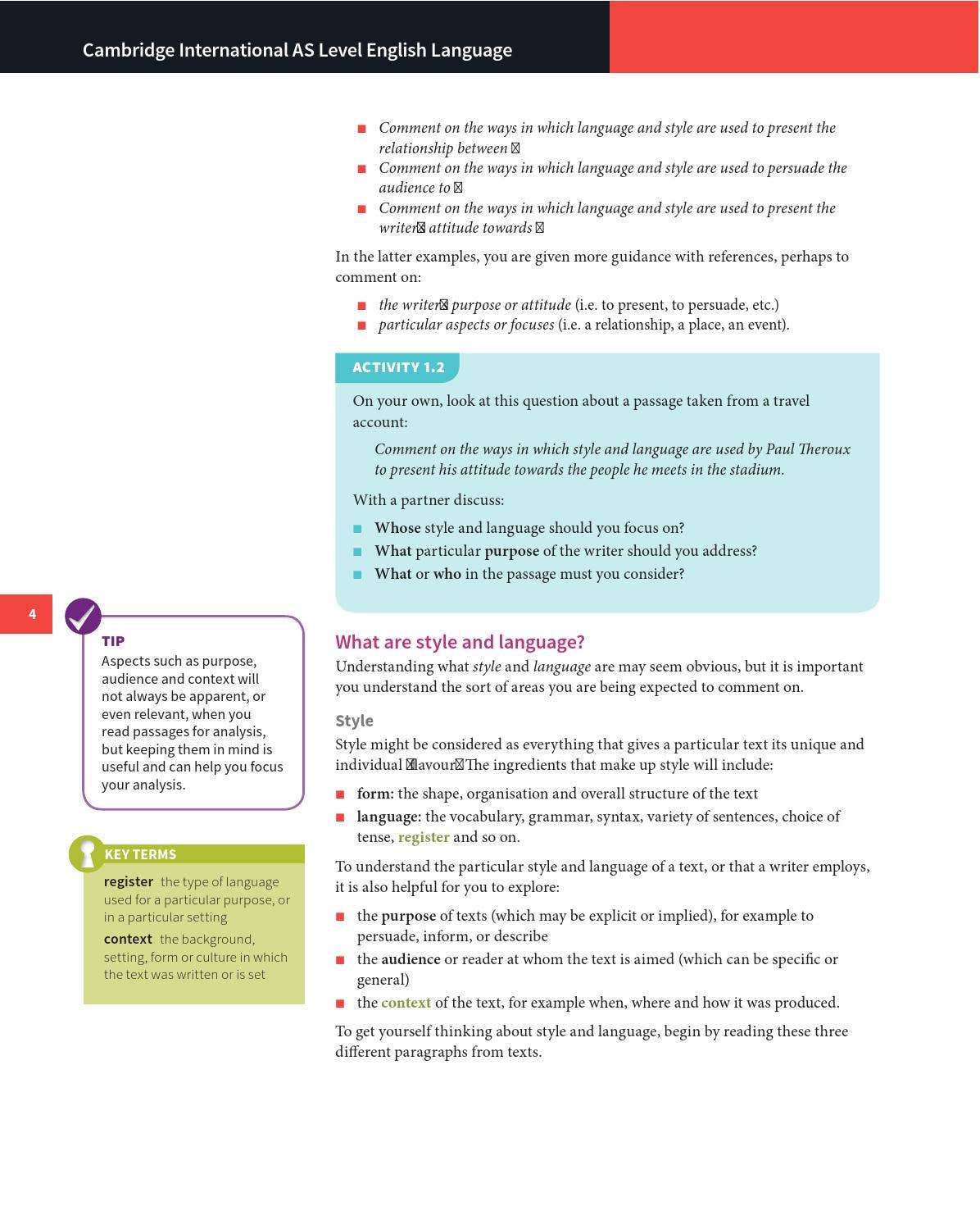 Cambridge International AS and A Level English Language Coursebook by ...