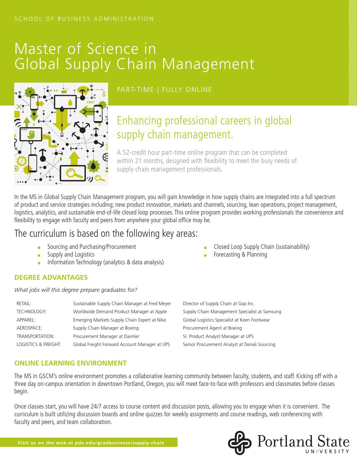 PSU Master of Science in Global Supply Chain Management digital flyer ...