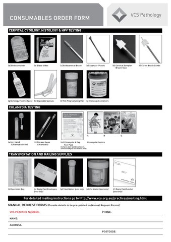 Consumables Order Form by Victorian Cytology Service - Issuu