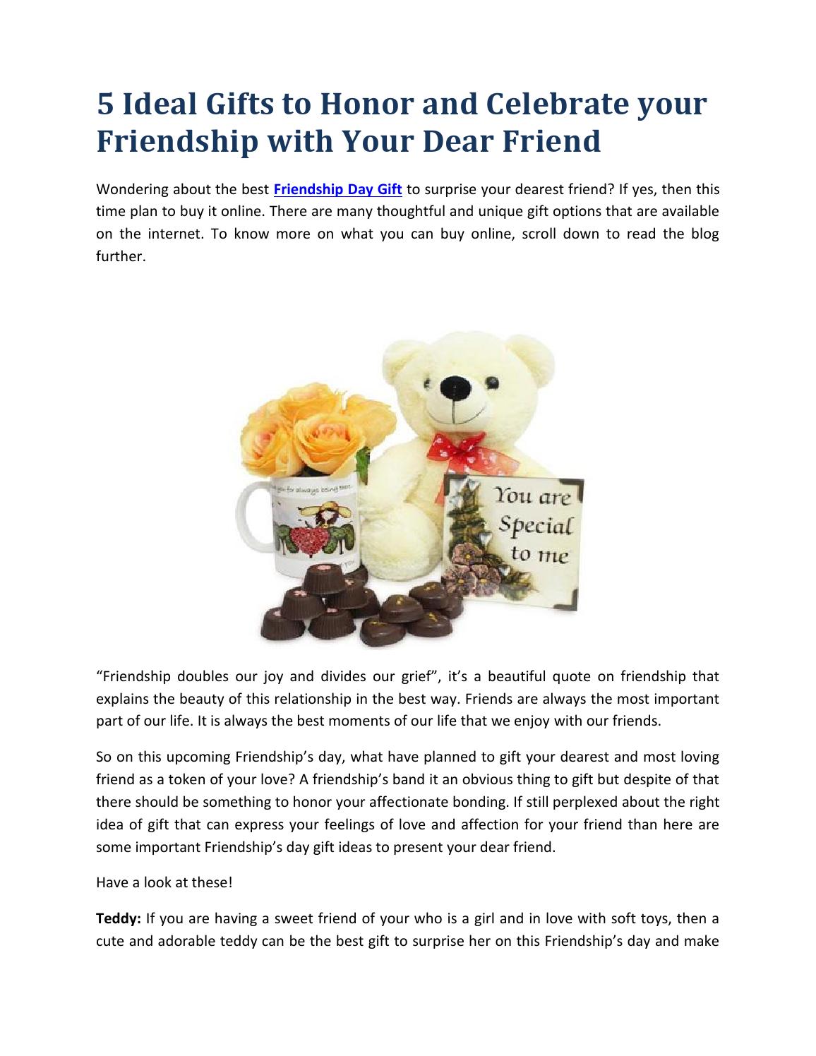5 Ideal Gifts to Honor and Celebrate your Friendship with Your Dear ...