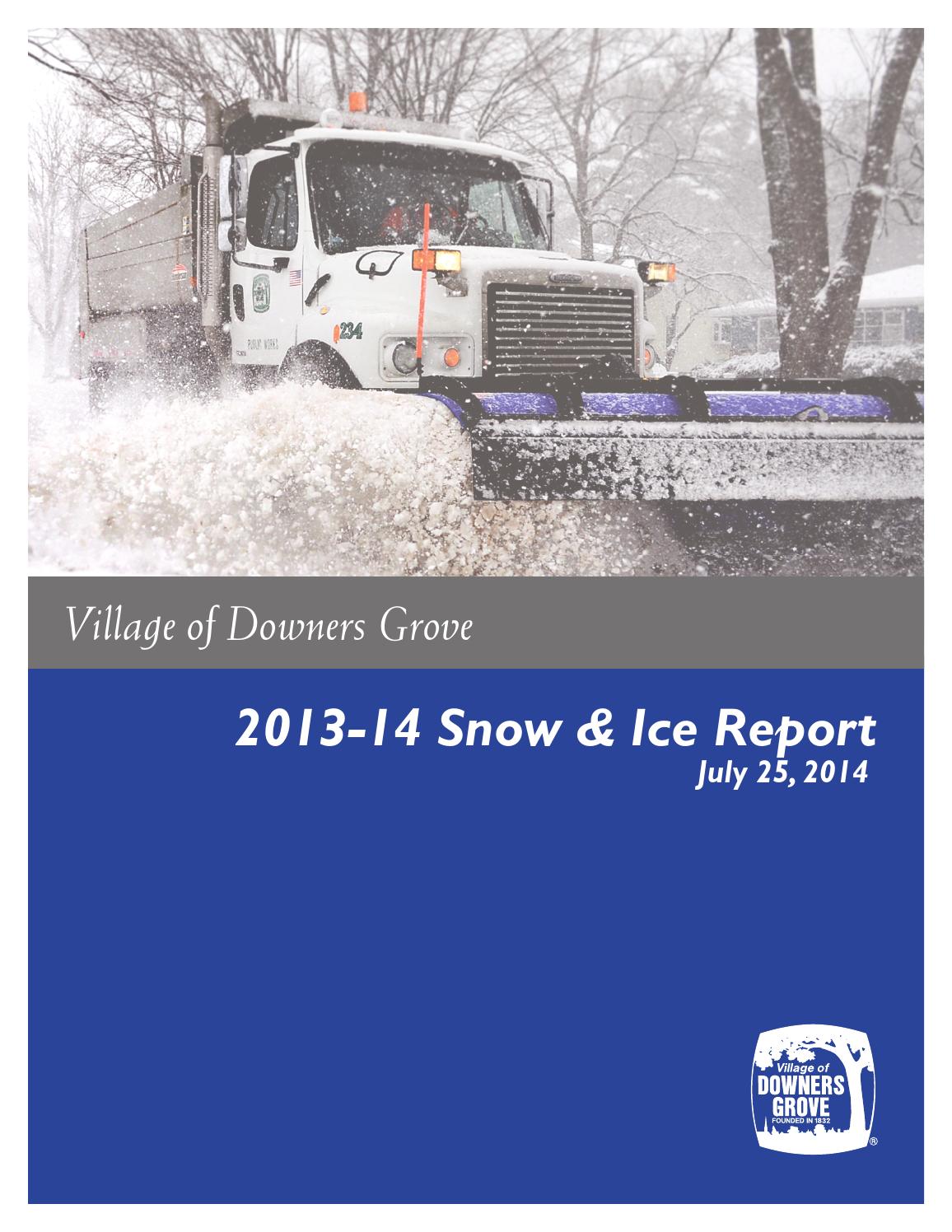 Snow ice report 2014ms final by Village of Downers Grove - Issuu