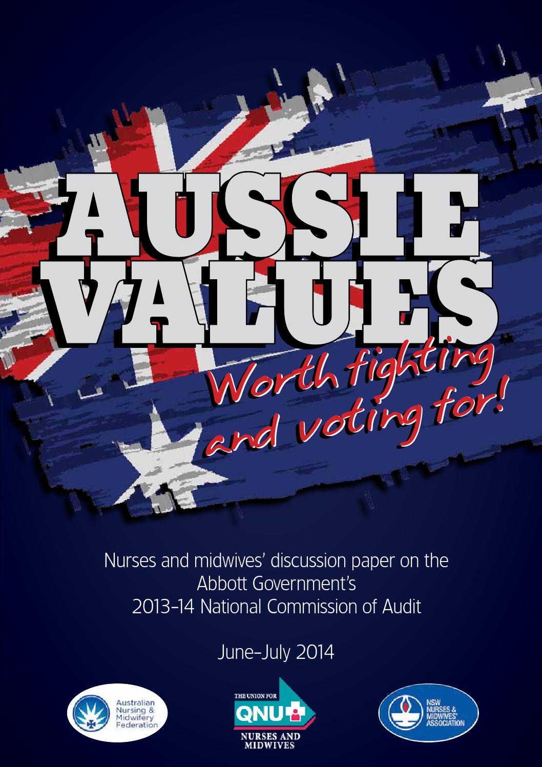 Aussie values: worth fighting and voting for by NSW Nurses and Midwives ...